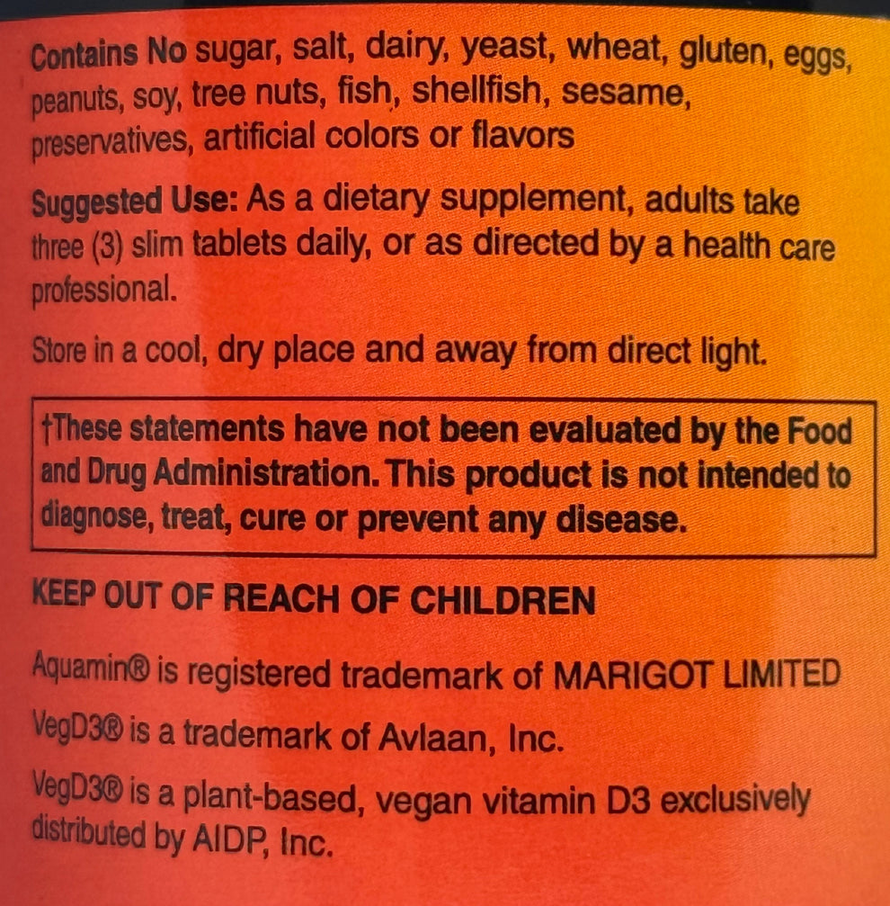 Slim Tab Algae Based Calcium, tabs – Betsy's Health Foods