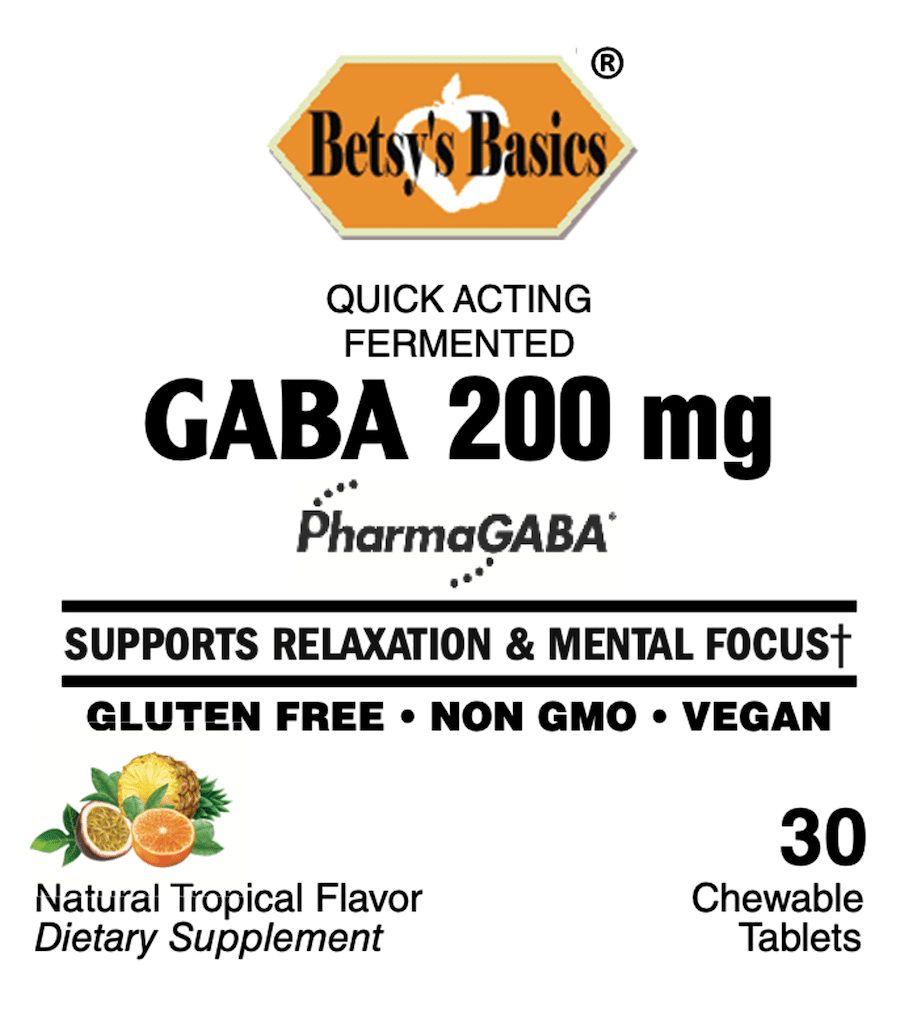 GABA 200 mg, 30 chew tabs – Betsy's Health Foods